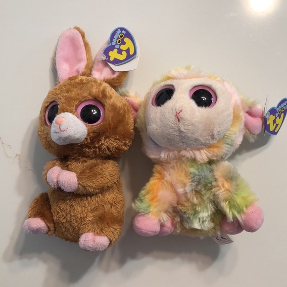 Ty | Other | Ty Beanie Boos Hopson The Bunny And Blossom The Lamb ...